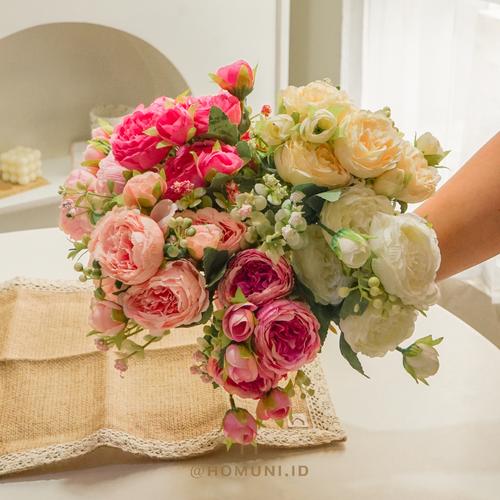 Jual Artificial Silk Rose Flower Bouquet Bridesmaid/Buket Bunga Mawar ...
