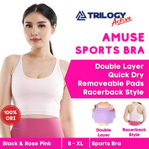 Jual TRILOGY ACTIVE - DOUBLE LAYER RACERBACK SPORTS BRA for YOGA GYM BRAS - ROSE PINK, S ...