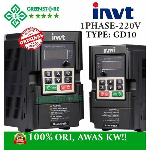 Jual INVERTER INVT GD10-0R2G-S2-B/0.2KW/220V - 1PHASE - Jakarta Pusat ...
