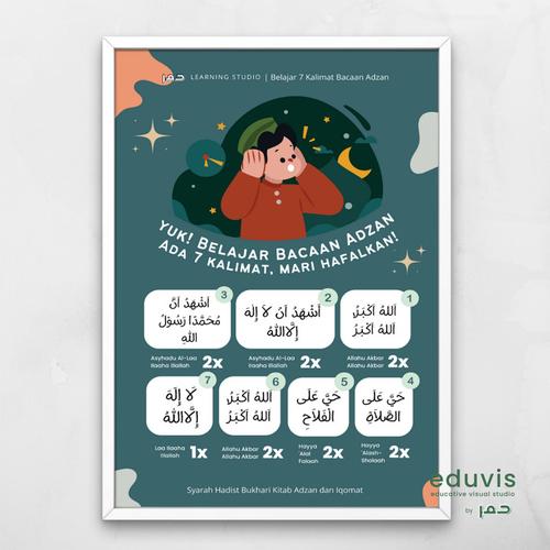 Jual Poster Frame Block ukuran 60x40cm | Belajar Bacaan Adzan Anak ...