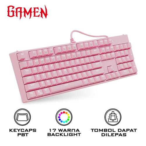 Jual GAMEN Titan Keyboard Gaming Mekanikal Pink Edition Original - Kota ...