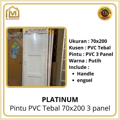 Jual Pintu PVC Platinum 70x200 3 Panel Tebal Putih / Pintu Kamar Mandi ...