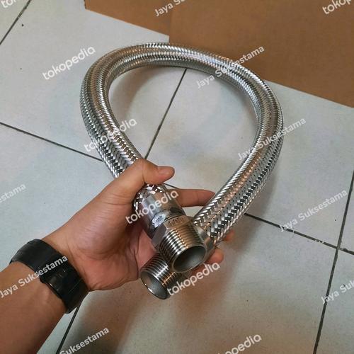 Jual Flexible Hose Male Connector 1" inch Panjang 1 Meter Stainless Ss ...