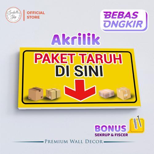 Promo Sign Akrilik Paket Taruh Disini Sign Board Acrylic Penunjuk Kurir ...