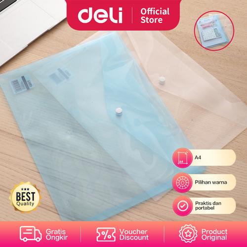 Jual Deli File Bag / Map Plastik Kancing / Tas Map Plastik A4 Anti Air ...