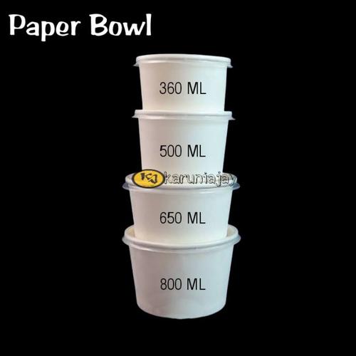 Jual Paper Bowl / Mangkok Kertas / Mangkok Bakso 360ML, 500ML 25pcs ...