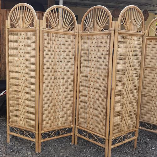 Jual Partisi Ruangan Kantor Pembatas Ruangan Rotan 4 Lembar 2 Meter ...