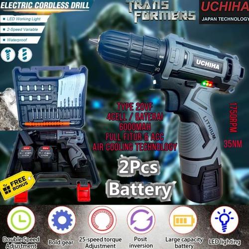Jual Japan uchiha20v mesin bor baterai cordless besi tembok kayu ori ...