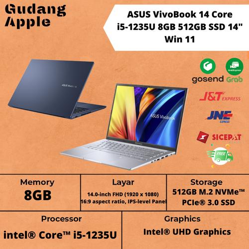 Jual ASUS VivoBook 14 Core i5-1235U/8GB/512GB SSD/14″/Win 11 - Biru ...