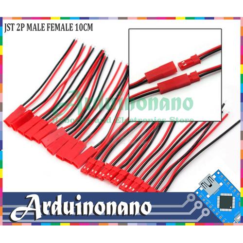 Jual JST 2P JST CONNECTOR 2 PIN MALE FEMALE PAIR 10CM CABLE LIPO ...