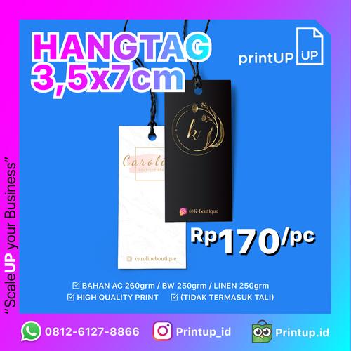 Jual Cetak Hang Tag Baju / Label Pakaian Custom 1 SISI Tag Bahan Tebal ...
