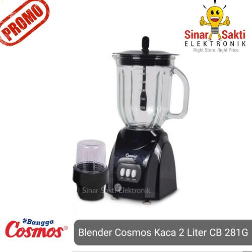 Jual Blender Cosmos Kaca CB 281 G 281G 2L 2 L Hitam 2 in 1 2 Liter ...