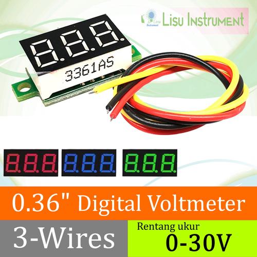 Jual Digital Voltmeter DC 0-30V 0.36" Inch 3-wires Voltage Meter LED - Hijau - Kota Depok - Lisu ...
