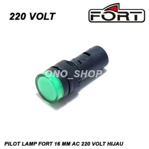 Jual Pilot Lamp Led 16mm DC24V - AC220V FORT (RED YELLOW GREEN) - Hijau ...