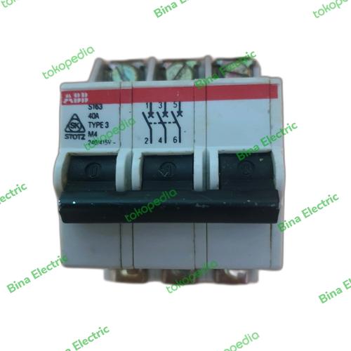 Jual MCB ABB S163 3P 40A 10kA / MCB ABB S 163 3 Pole 40 Ampere 10kA ...