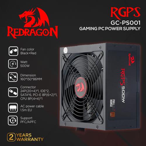 Promo Redragon Gaming PC Power Supply RGPS 500W Full Range - GC-PS001 ...