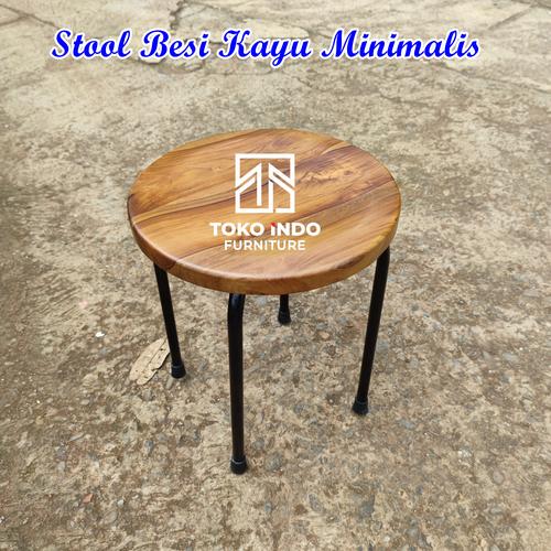 Jual Kursi Stool Besi Kayu Jati, Kursi Bakso Besi, Kursi Stool ...