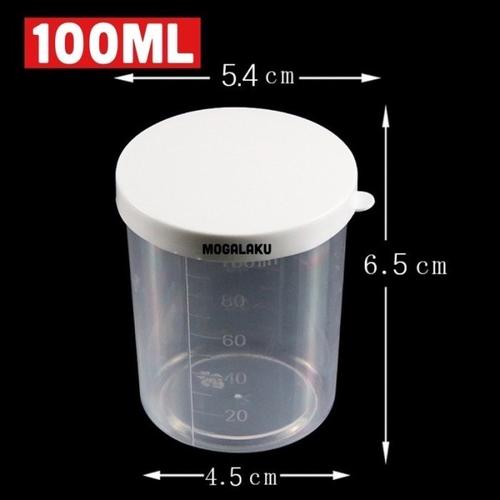 Jual sample cup botol sampel jar mini wadah mini gelas ukur 100 ml ...