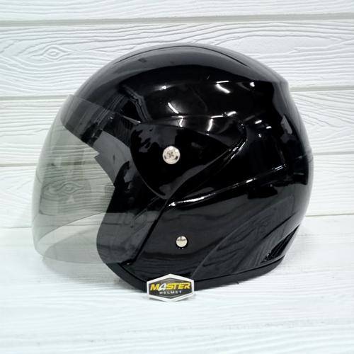 Promo HELM EVOLUTION POLOS HITAM BLACK GLOSSY HALF FACE MODEL GM EVO ...
