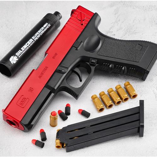 Jual Mainan Gun Soft Rubber Pistol with Magazine Shell Ejection Gun Toy ...