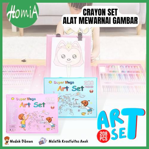 Jual Crayon Set 208Pcs Kit Art Alat Mewarnai Gambar Lengkap Gift Untuk ...