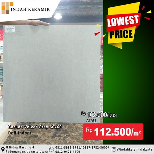 Jual HT Granite Granit Tile Garuda Velvet Light Grey 60x60 KW1 - KW 1 ...