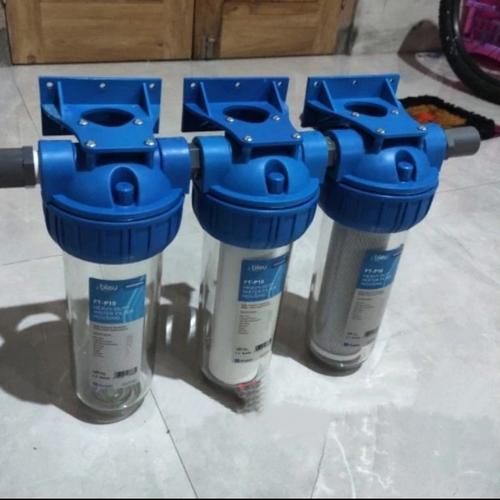 Jual PAKET 3 HOUSING FILTER AIR 10 INCH DRAT KUNINGAN BLUE PENGUIN ORI ...