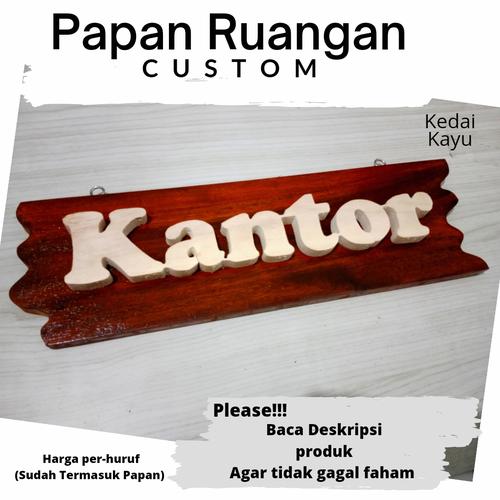 Jual Custom Papan nama penanda ruangan Huruf timbul kayu Sign board ...