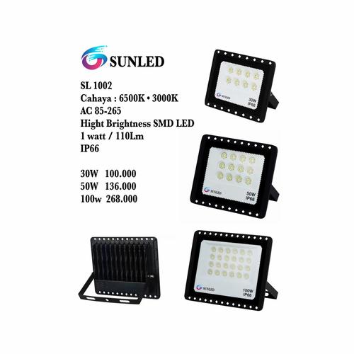 Jual Lampu sorot/tembak FLOODLIGHT LED OUTDOOR Ip66 30w 50w 100w SUNLED - Putih, 100wat ...