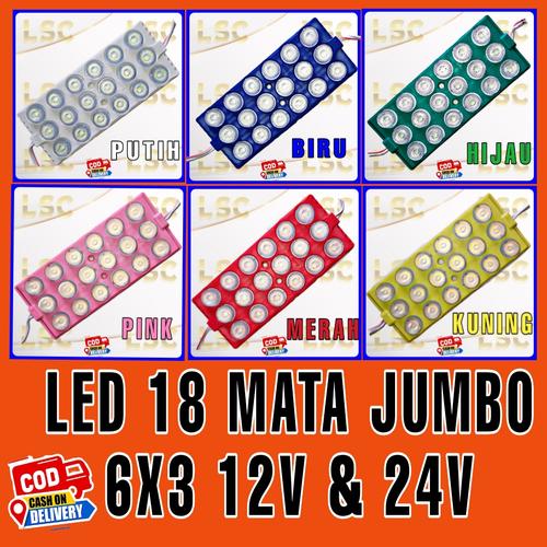 Jual lampu led 18 mata jumbo 12v & 24v variasi mobil bus truk neon box ...