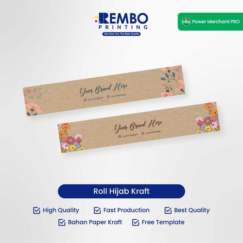 Jual ROLL HIJAB KRAFT CRAFT / ROLLER HIJAB / LABEL PENGIKAT HIJAB ...