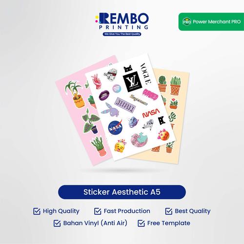 Jual STIKER AESTHETIC A5 VINYL *BISA CUTTING* | STICKER ESTETIK HP ...
