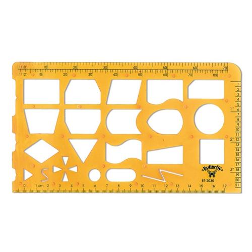 Jual Penggaris Cetakan / Bentuk / Template Ruler BT-2030 Butterfly ...