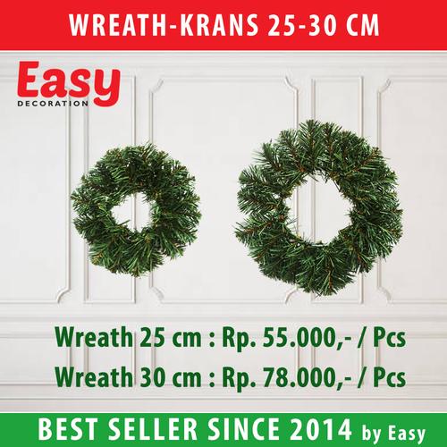 Jual Krans Natal polos Hiasan Lingkaran Wreath Aksesoris Dekorasi 25/30 ...