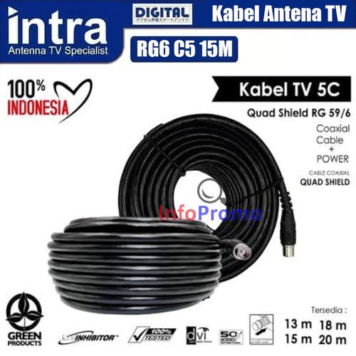 Jual Kabel Antena TV RG6 C5 Digital Analog INTRACOM Panjang 15M ...