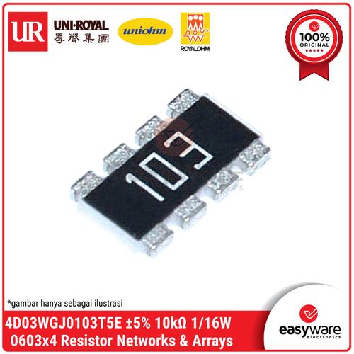 Jual 10K Ohm 4D03 5% 1/16W 0603x4 1206 SMD Resistor Array Royalohm ...