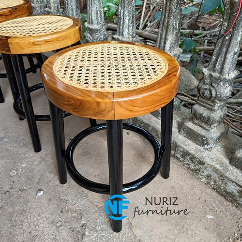 Jual stool kayu rotan, stool cafe minimalis kayu jati - Kab. Jepara ...