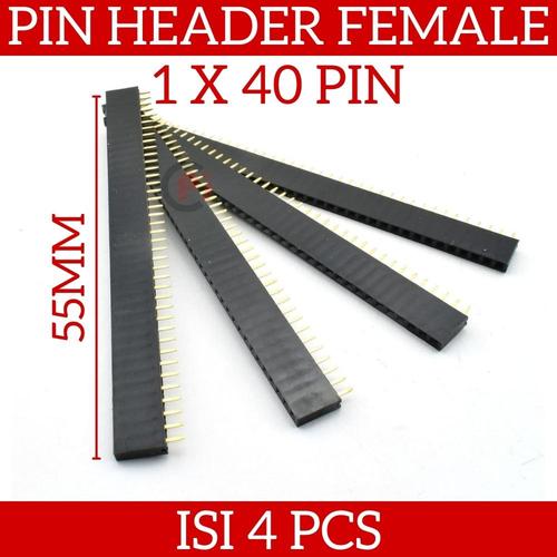 Jual Isi 4 Pcs Pin Header Female 40 Pin Single Row 1x40 Pin Lurus 2 ...