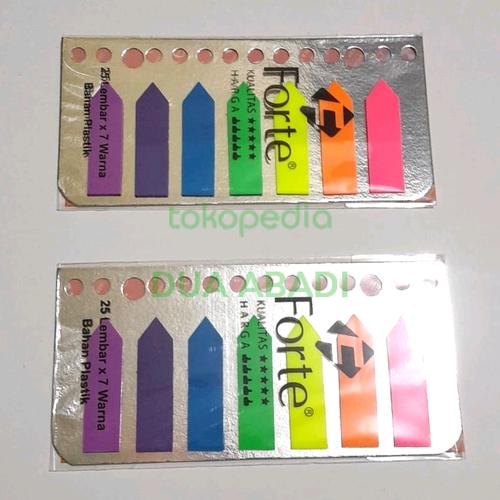 Jual Pembatas / penanda buku Forte /Sticky note panah 7 warna bahan ...