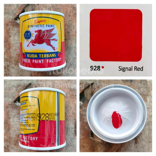 Jual CAT KUDA TERBANG 100 ML SIGNAL RED 928 CAT MINYAK BESI KAYU MERAH ...