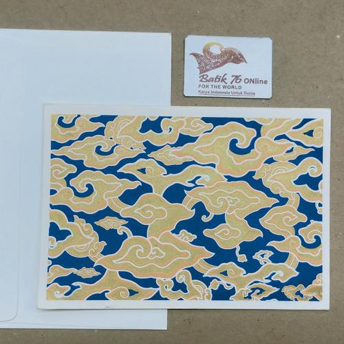 Jual Kartu Ucapan Ukuran Besar L Greeting Cards Batik Megamendung Blue ...