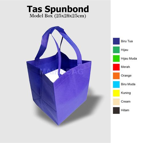 Jual Tas Box Nasi 25x25 cm / Goodie Bag / Tas Hajatan / Tas Spunbond ...