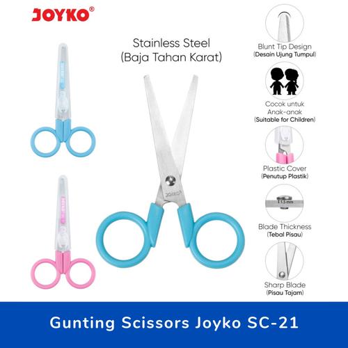 Jual Gunting Joyko SC- 21 / Gunting Mini Anak / Scissors - Merah Muda ...