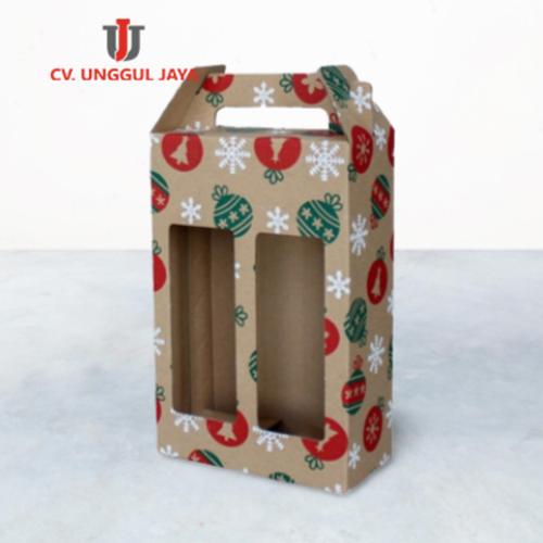 Jual Dus Jinjing Natal Isi 2 Botol 500ml Kotak Kardus Box Botol ...