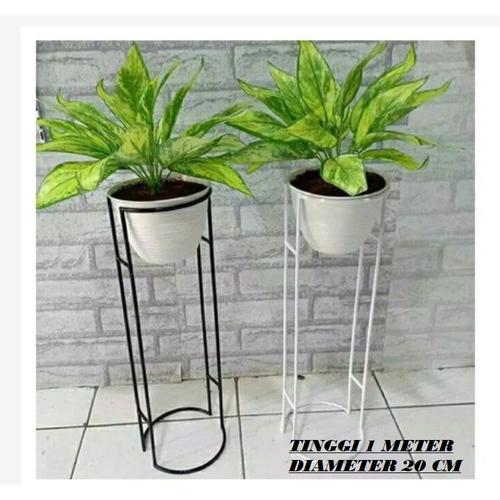 Jual Standing Pot new model tabung/ dudukan pot Belah Dua Besi Rak ...