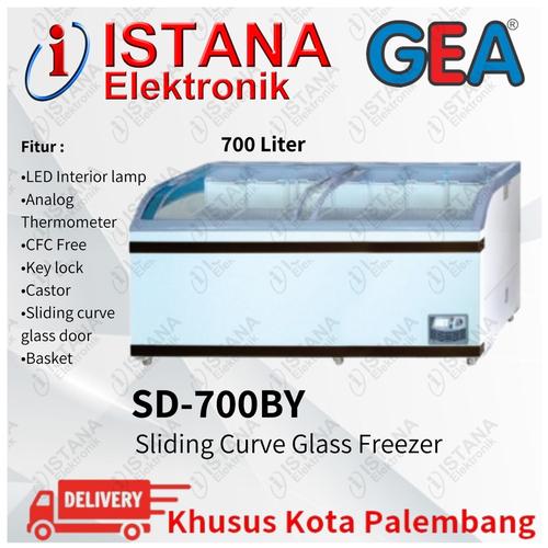 Promo GEA SLIDING CURVE GLASS BOX/CHEST FREEZER 700 LITER SD-700BY ...