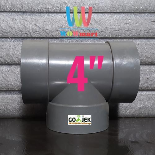 Jual Tee T - 4 " Inch Inci PVC Polos Sambungan Pipa Fitting PVC - Kota ...