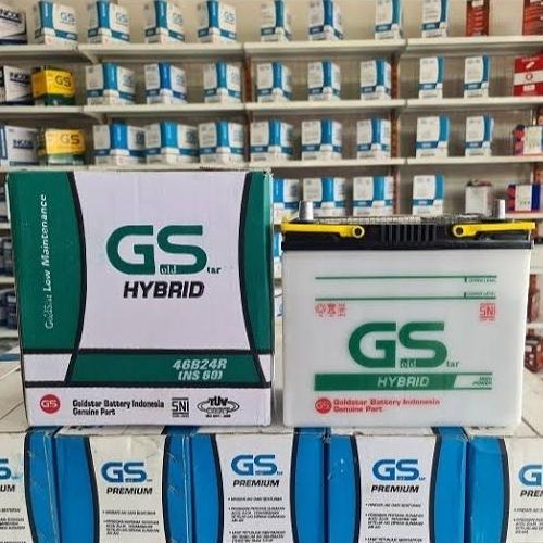 Jual AKI BATERAI BASAH GS GOLDSTAR HYBRID NS60/46B24R AVANZA XENIA ...