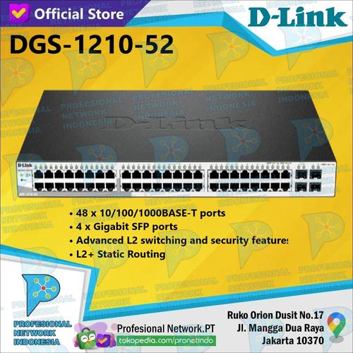Promo DLINK DGS-1210-52 , 48 Port Gigabit + 4 SFP WebSmart Switch Cicil ...