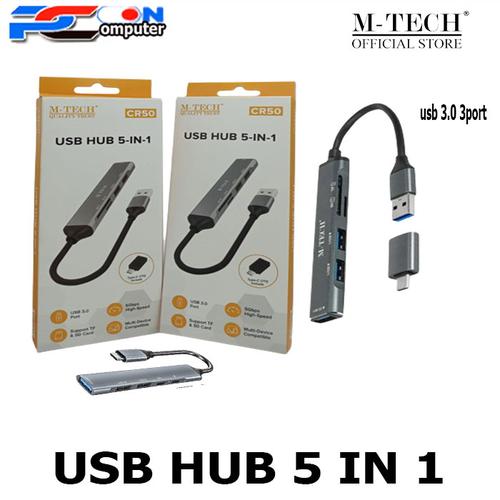 Jual Kabel USB HUB 3.0 3 PORT + OTG TYPE C 5 IN 1 CR 50 - Kota Bekasi ...